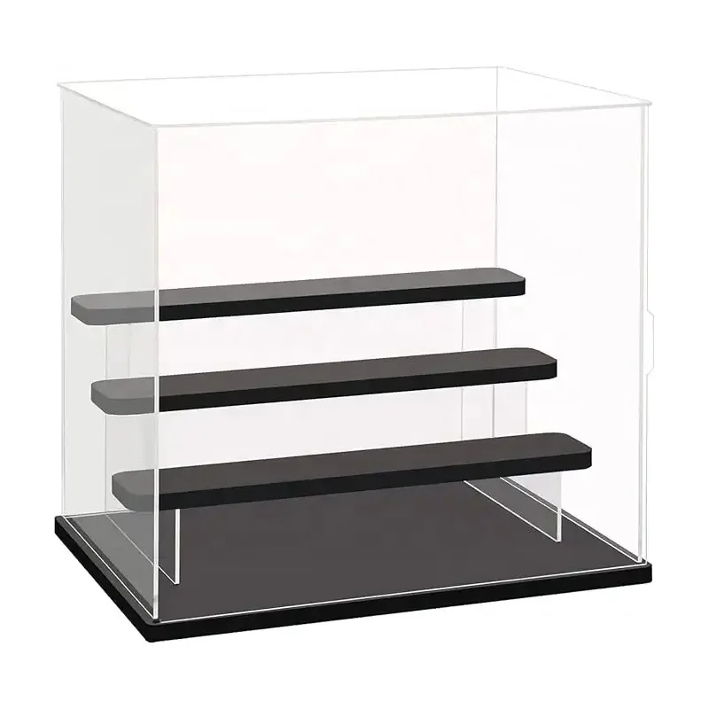 4-Tier Clear Acrylic Display Case Display Box Display Stand with Door ...