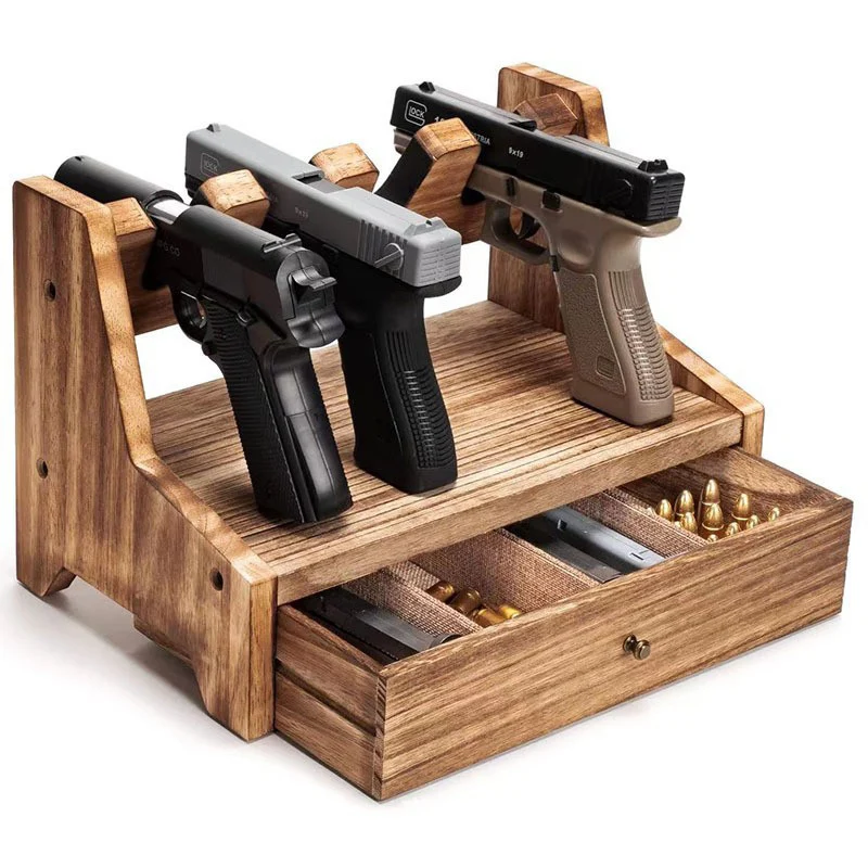 Wooden Pistol Toy Storage Rack Drawer Type Storage Box Cabinet ...