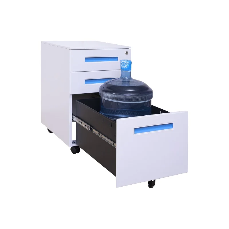 Office movable drawers file cabinet with round edge mobile storage ...