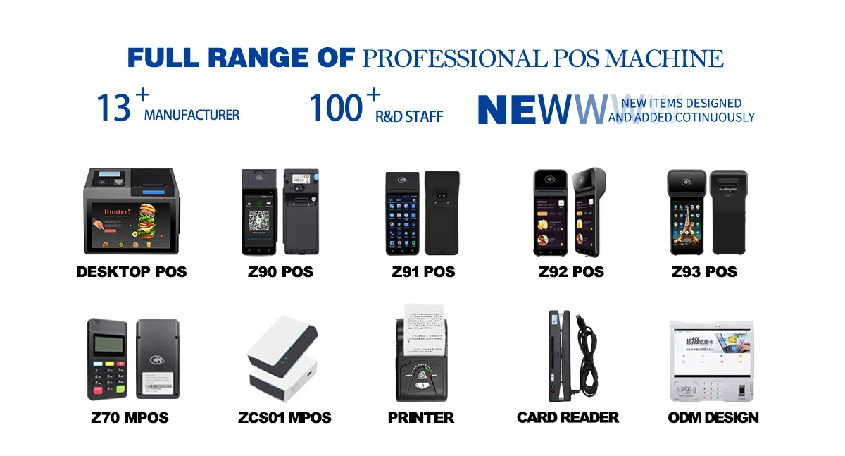 Restaurant Food Order POS Machine Z100 Dual Screen 10.1 Inch