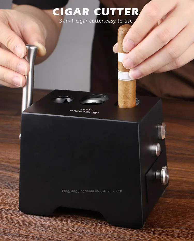 Professional Stainless Steel Dual Blades Cigar Cutter 3 In 1 Cutting ...