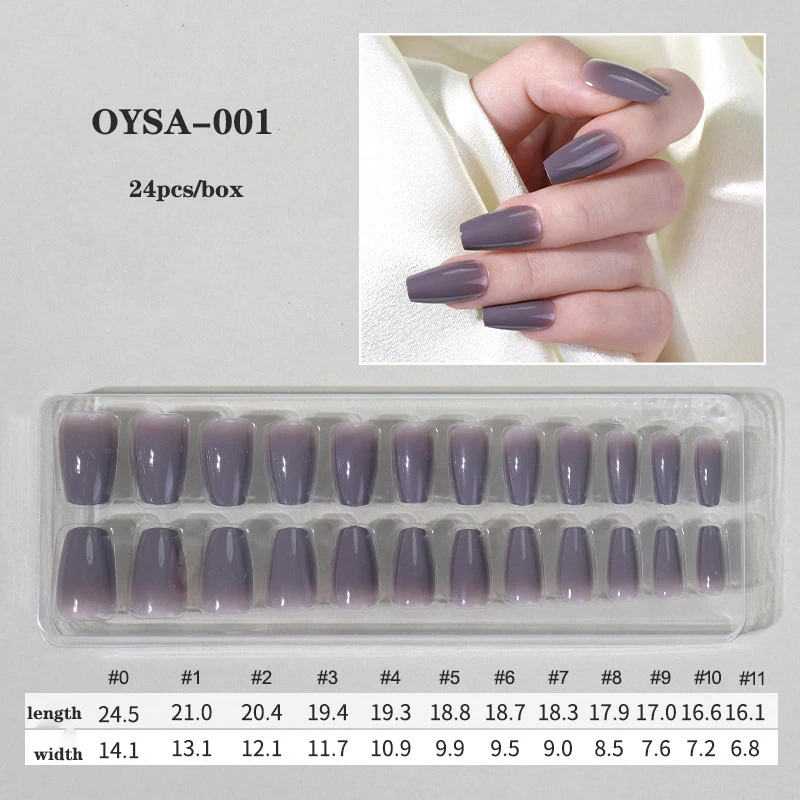 Custom 24pcs/box Matte Meat Press On French Nails Tips Full Cover ...