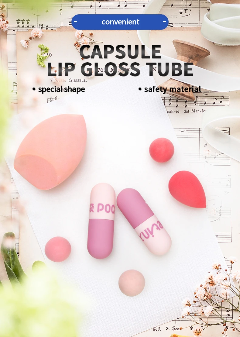 Empty Unique Mini Capsule Shaped Lip Gloss Packaging Cute Rubber Pill ...