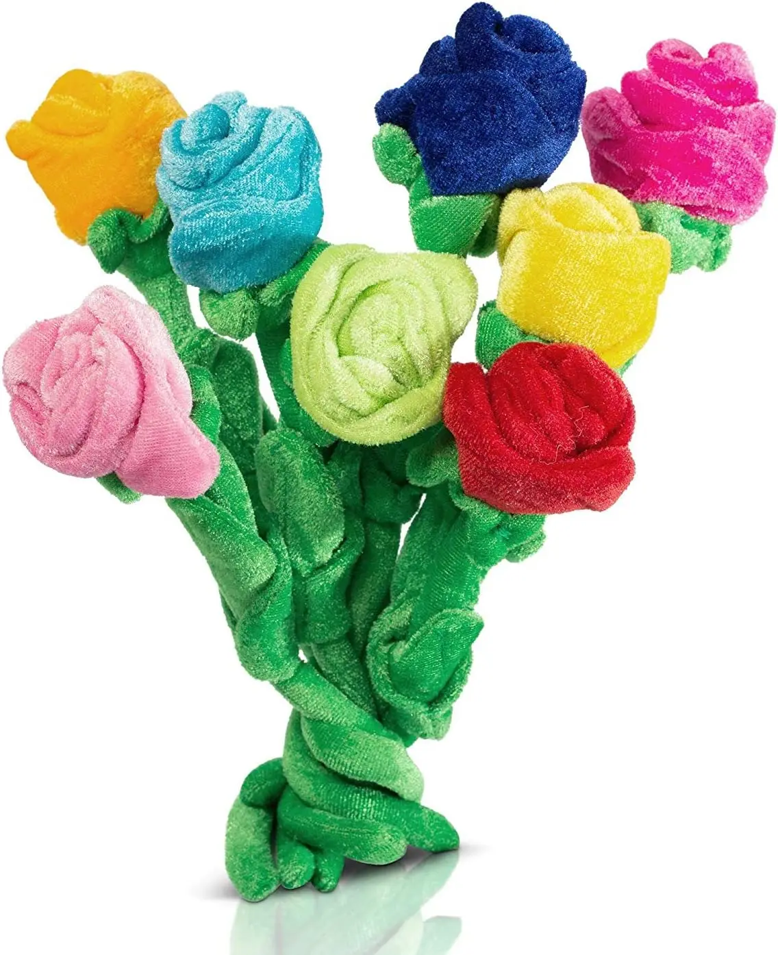 New Plush Rose Flower Bendable Stems Colorful Stuffed Rose Flower Toy ...