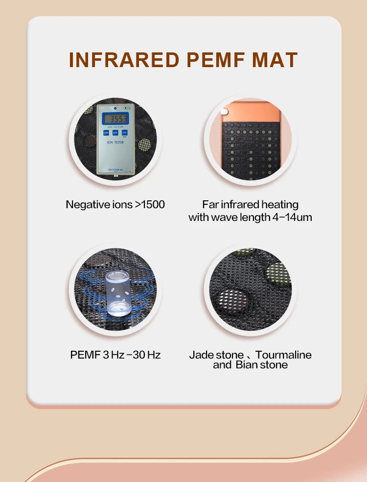 Heated Jade Fatigue Relief Massage Pad PEMF Magnetic Therapy