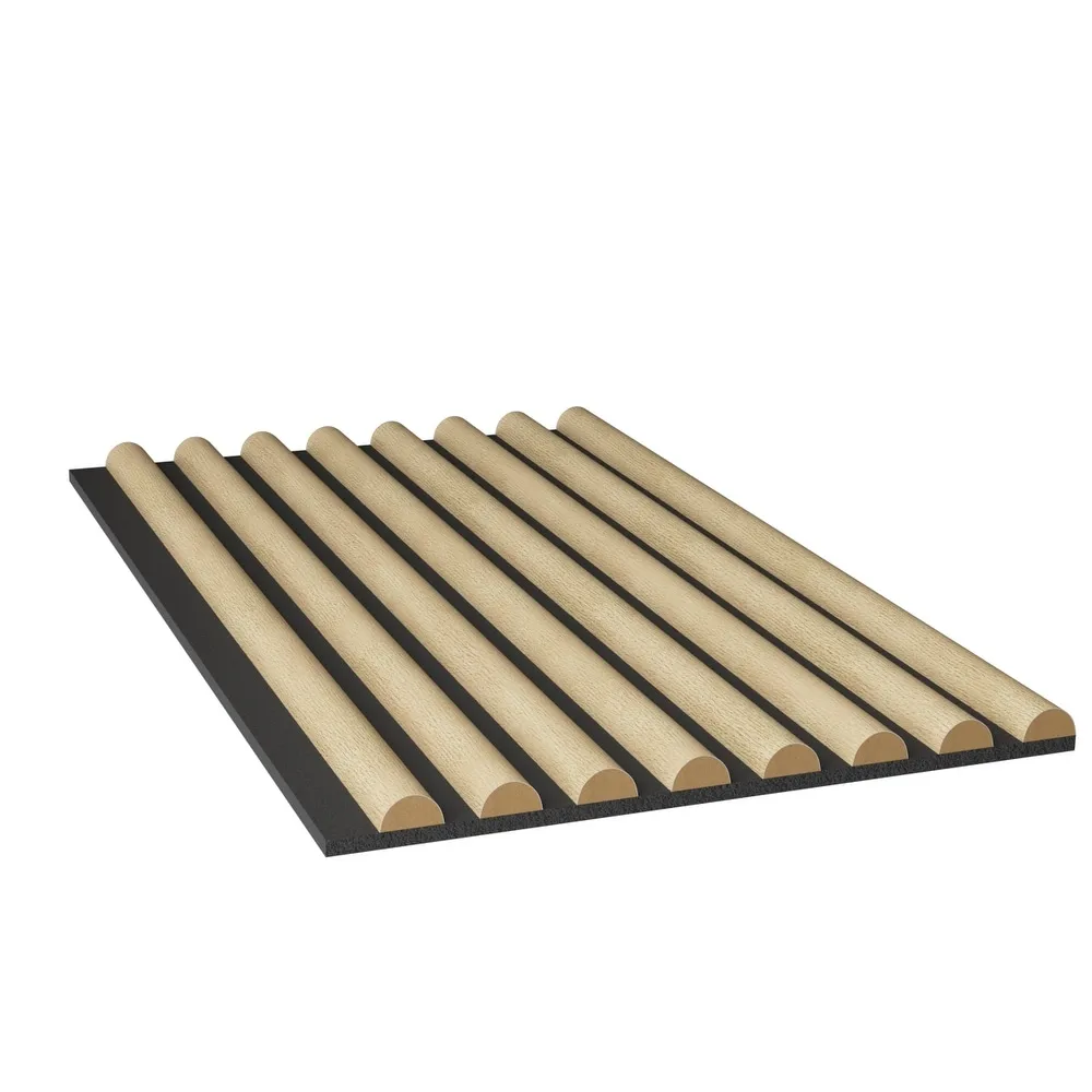 Half Round Acoustic Fluted Wall Panel Mdf Slatted 3d Wood Wall Panel ...