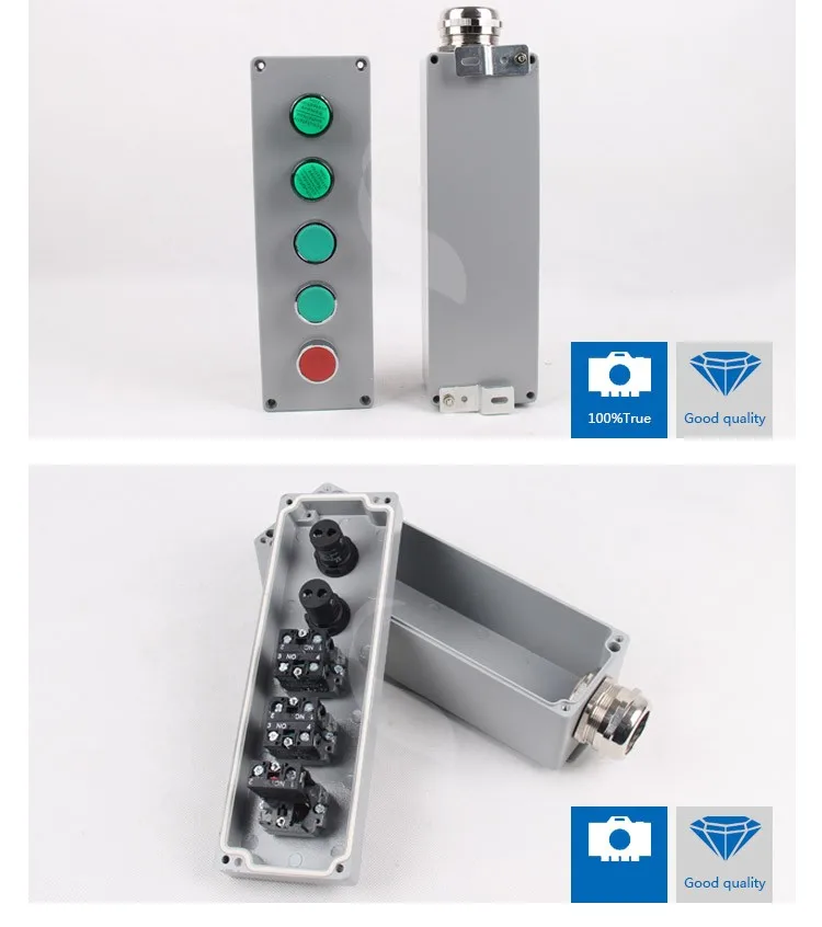 Aluminum Control Box Waterproof Push Button Switch Control Station Box ...