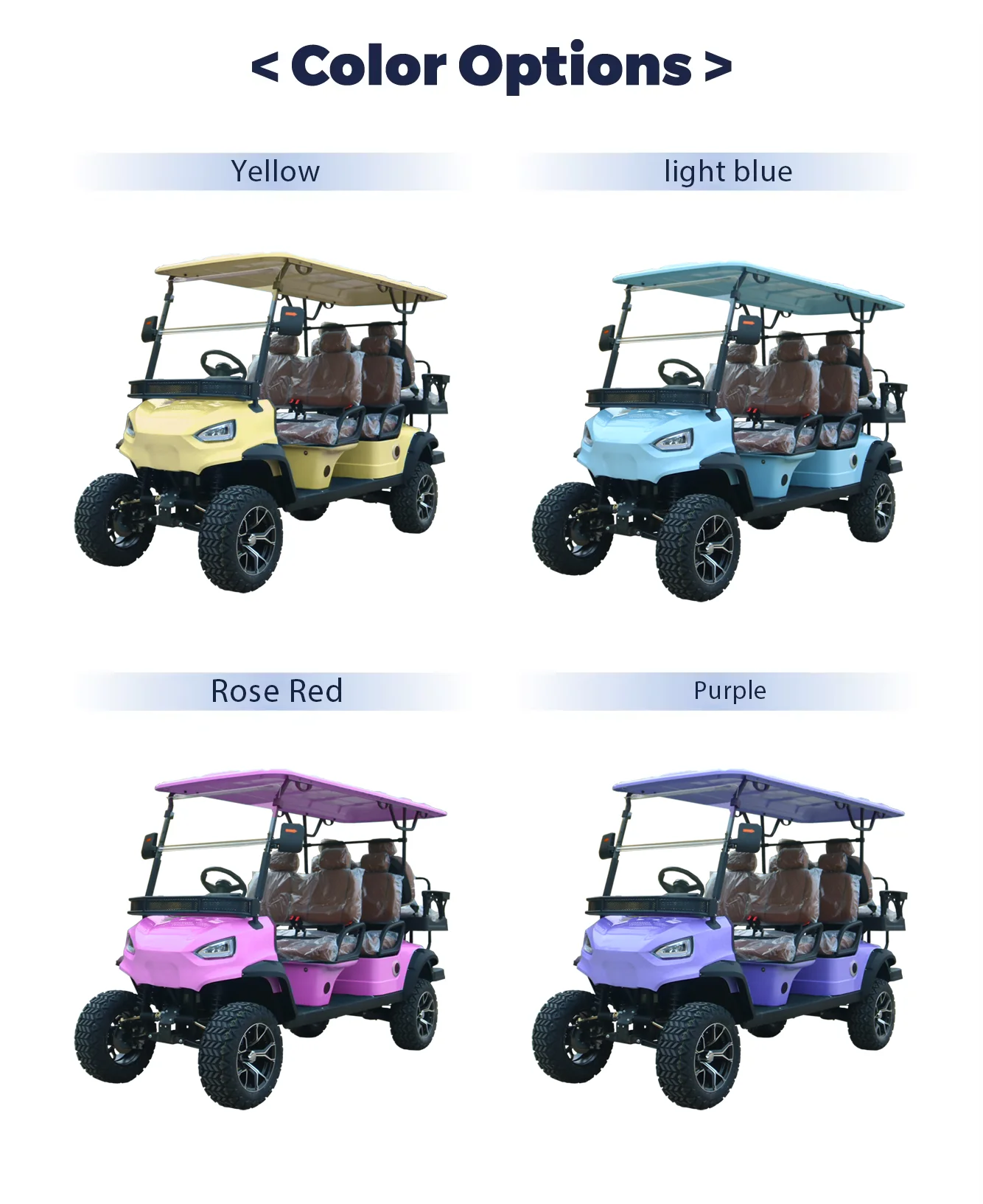 48V 5kw Electric Golf Cart with 4+2 Seater Lift Right Hand Drive Steel ...