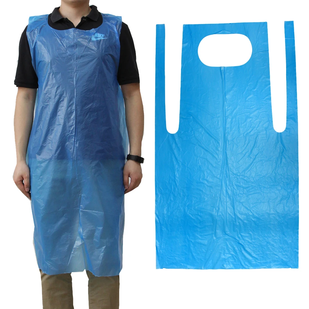 Hdpe Disposable Block Headed Customized Color Pe Sleeved Apron - Buy ...
