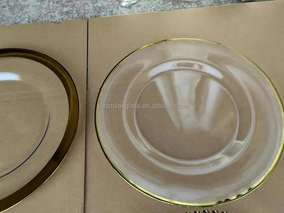 Yunzhifan 13 Inch Glass Tray Decoration 33 Cm Wide Glass Plate With ...