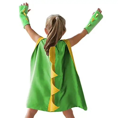 Halloween Costume Boy Girl Kids Dinosaur Dragon Cape And Cuffs Dress Up ...