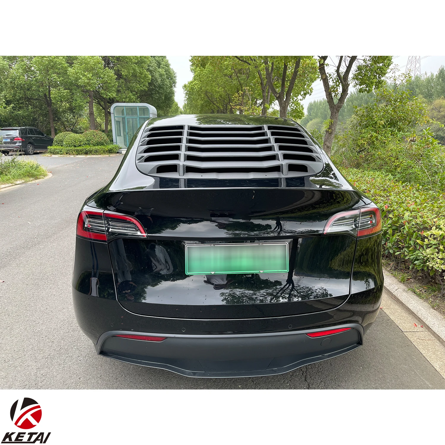 High Quality Classic Style Matte Carbon Look Windows Louver for Tesla ...