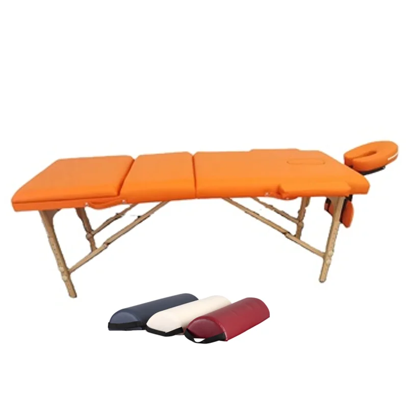 Massage Bed Portable Blue Leather Salon Massage Bed Foldable Physiotherapy Massage Bed With Wood