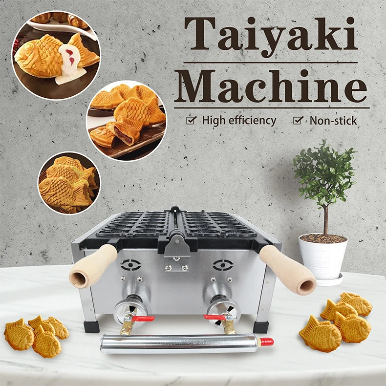 LPG Gas Waffle Crispy Maker Industrial Fish Waffle Machine Commercial ...