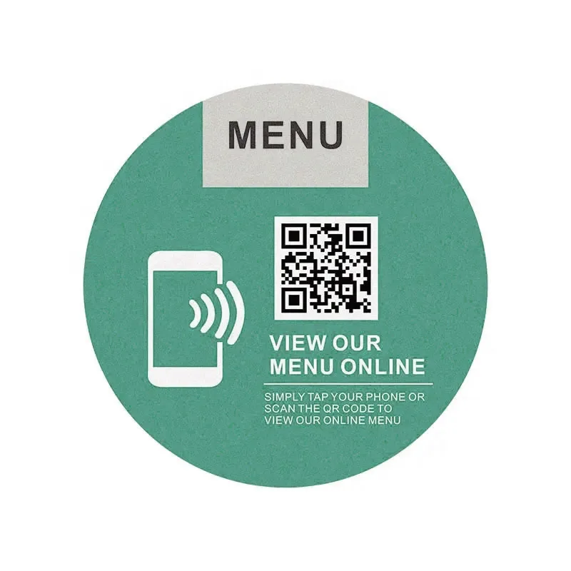 Custom Passive 150mm QR Code Chip N213 13.56mhz NFC Disc Tag Menu NFC ...