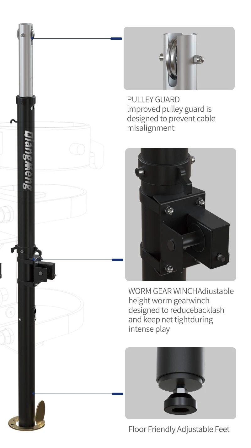 Inground Steel Volleyball Posts With Net Portable Volleyball Post And ...