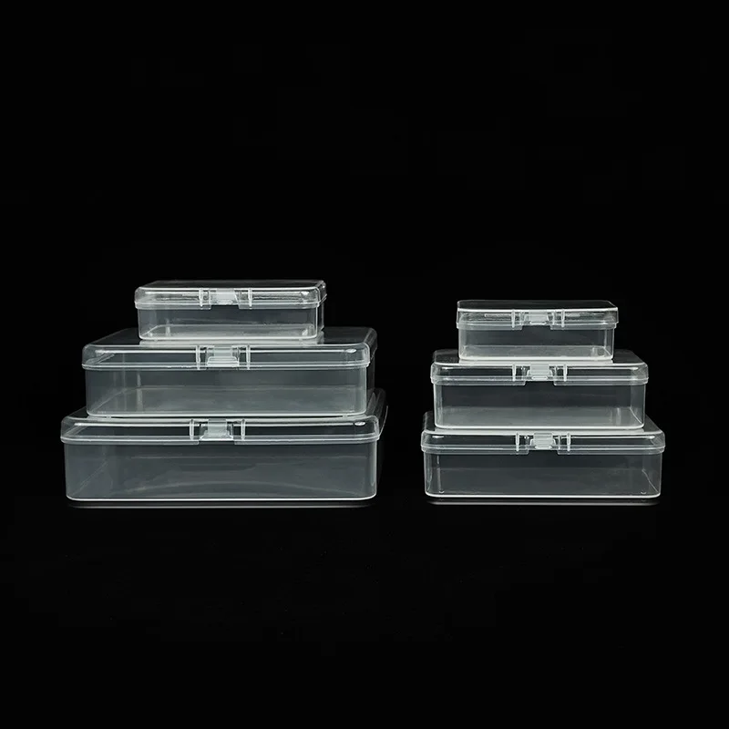 Multiple Sizes Square Plastic Transparent Container Tool Box With Lids ...