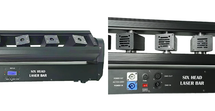 DMX 6 Eyes RGB Laser Beam Bar - Moving Head Stage Lights