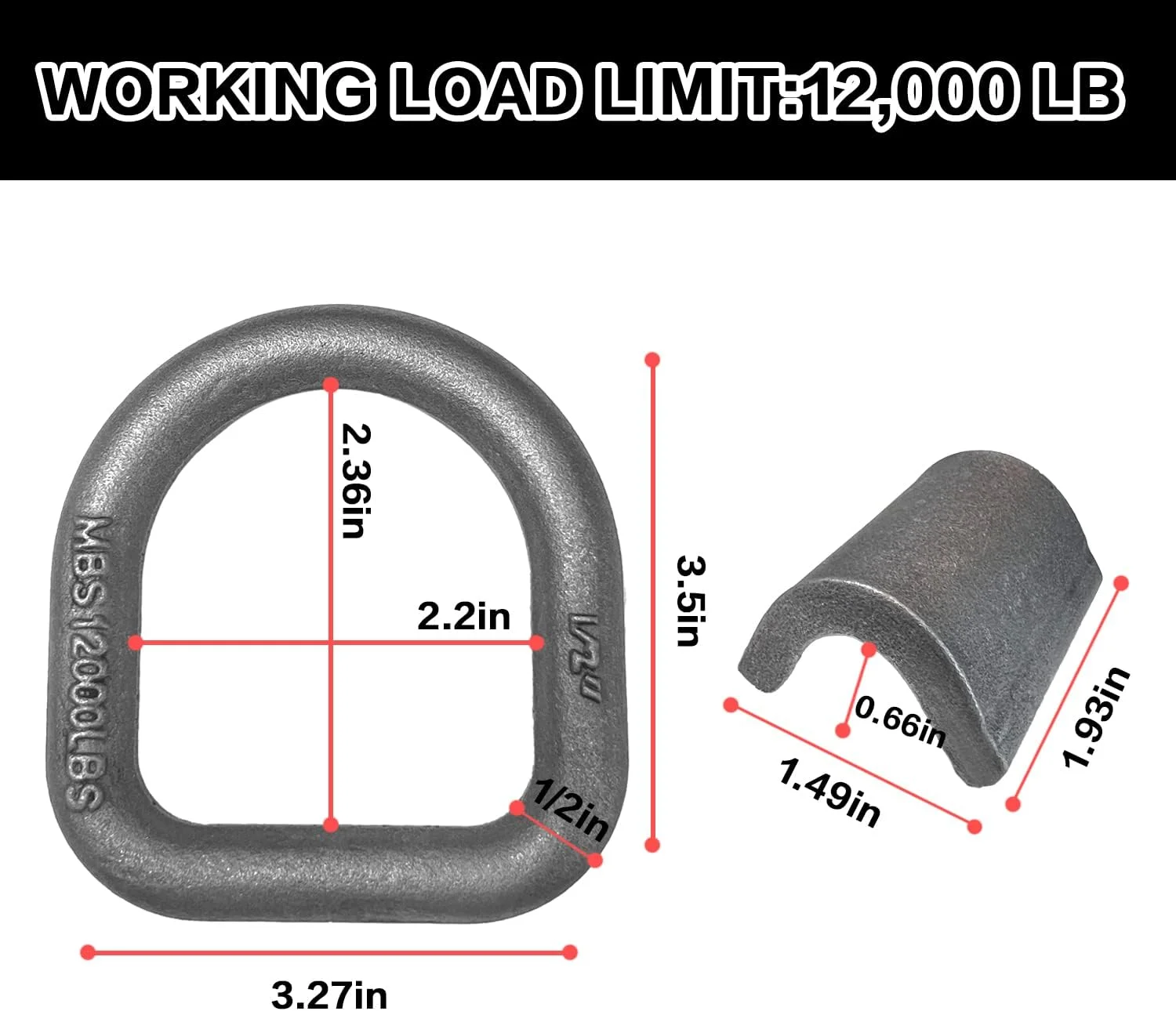 8pcs Weld On D Ring Heavy Duty Trailer Truck Trailer Tie Down Anchor 1/ ...