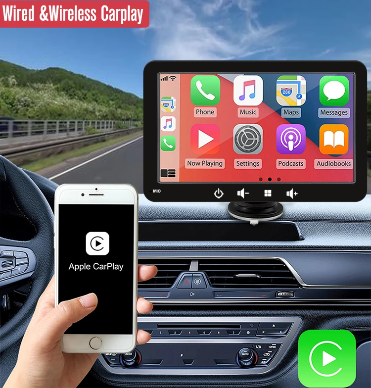 Universal 7inch PND Car Carplay Display - Wireless & Portable