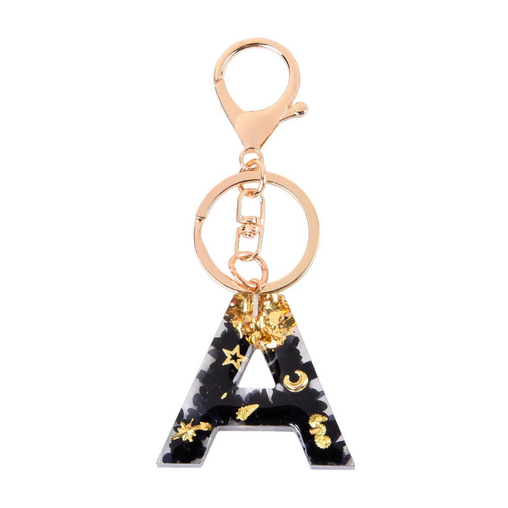 Custom Resin Alphabet Letter Keychain For Women And Girls Metal Key ...