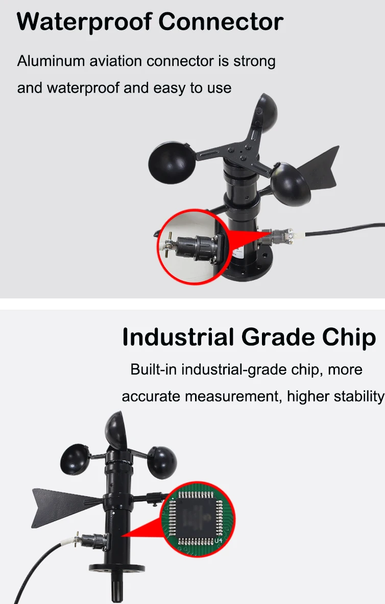 Rs485 Outdoor Instruments Anemometer And Wind Vane Integrated Wind ...