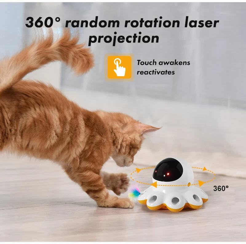Laser & Whack A Mole Cat Toy Automatic Rolling Smart Training Cat ...