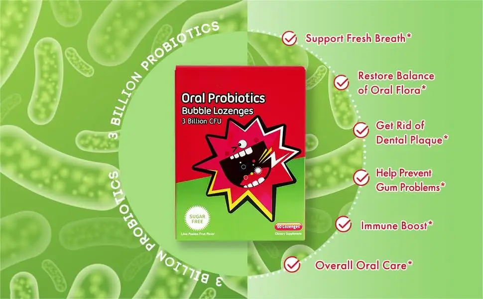 Sugar Free Oral Probiotic Bubble Lozenges - 3 Billion CFU