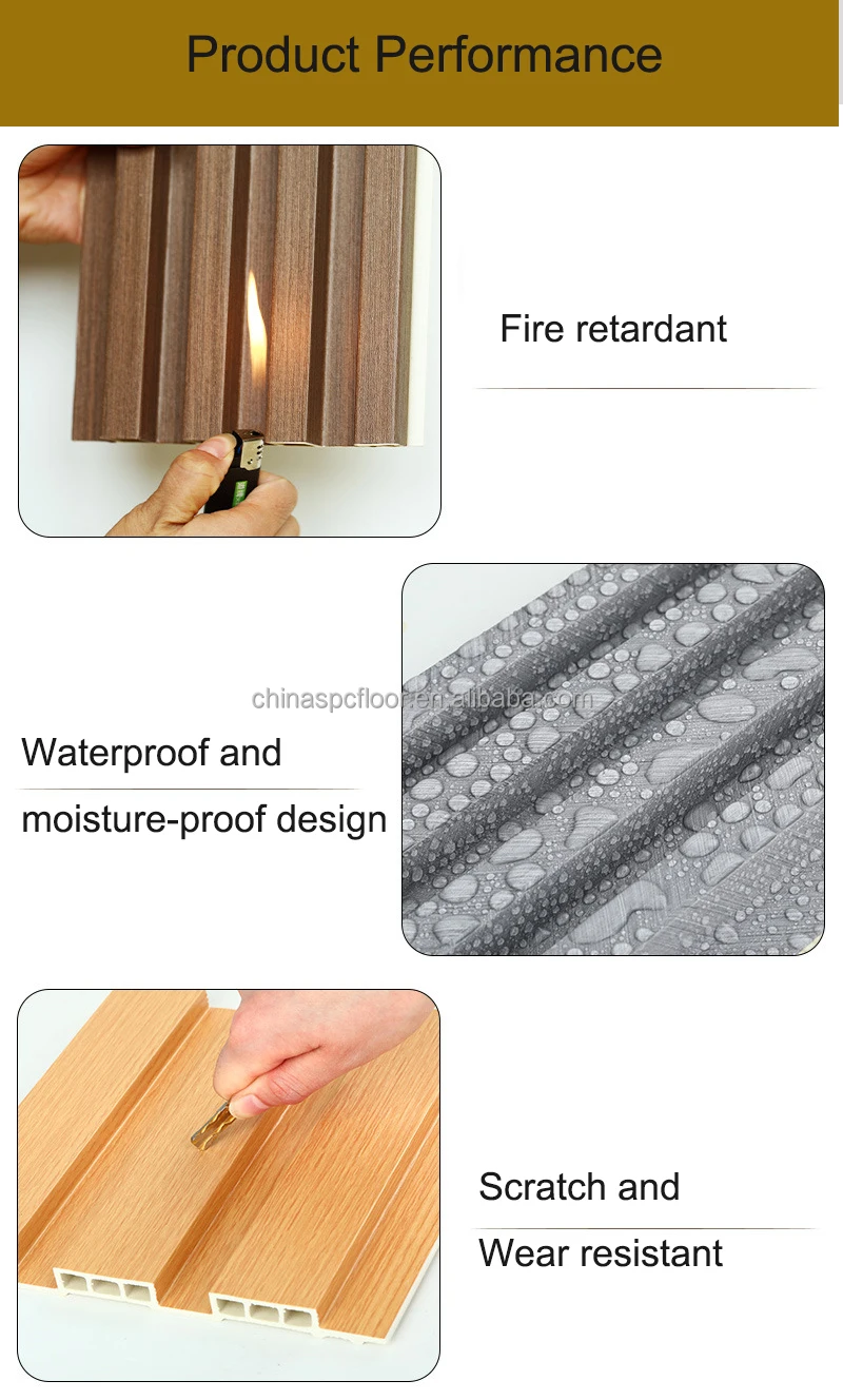 Waterproof Fireproof UV Wall Panel WPC Cladding Wall Coverings Fashion ...