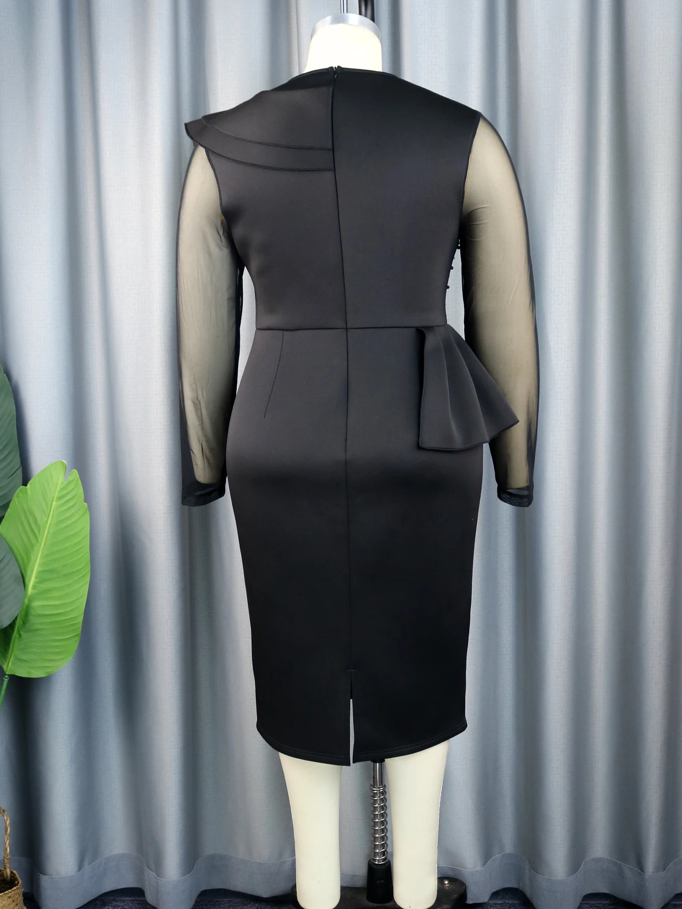 Full Sleeves Autumn White Bead Classy Peplum Plus Size Lady Dresses| Alibaba.com