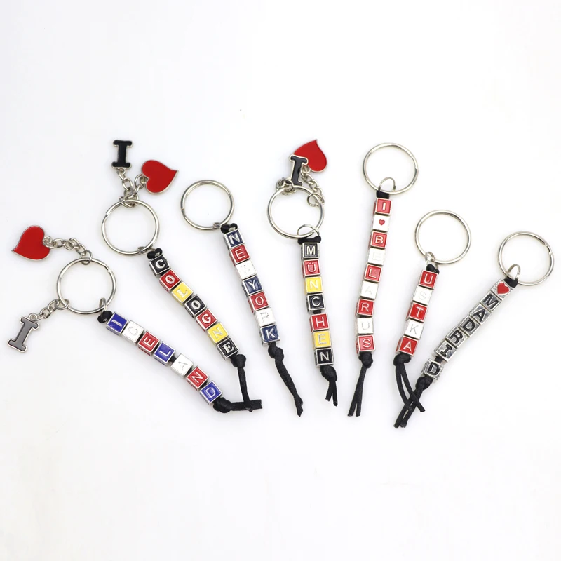 Custom Design New York Tourist Souvenirs 3D Dice Beaded Key Chain Metal ...