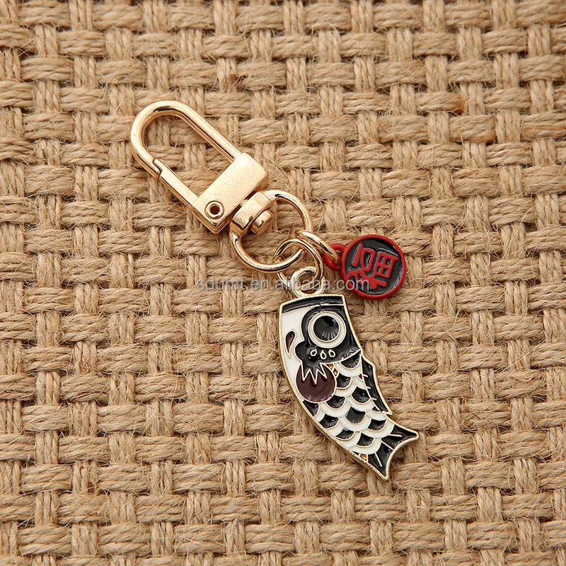 Custom Metal Lucky Fish Key Chain Luck Fish Anime Keychain Keyrings For ...