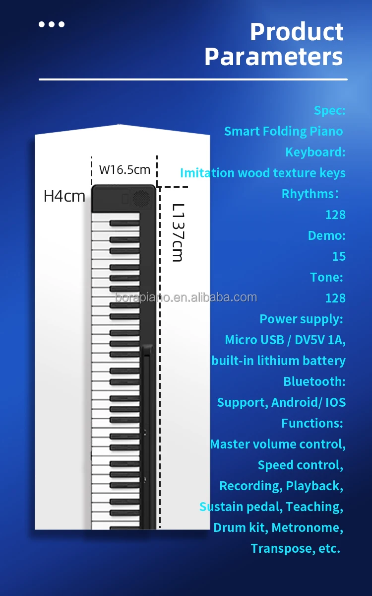 Bora Folding Light Weight Piano Electric Musical Instruments Digital ...