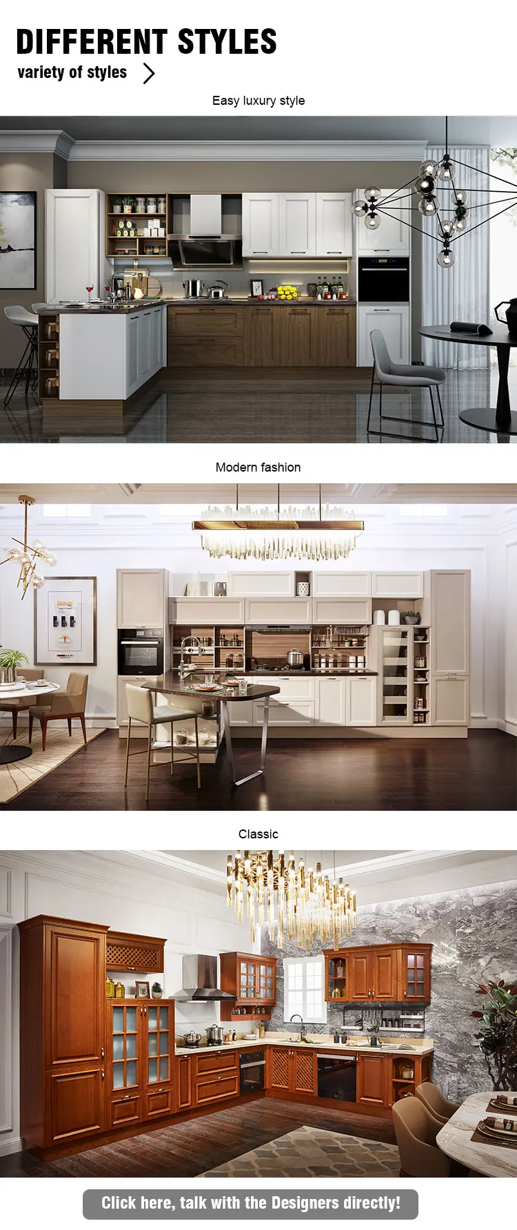 Kitchenette Open Type Red Oak Wood Kitchen Cabinet