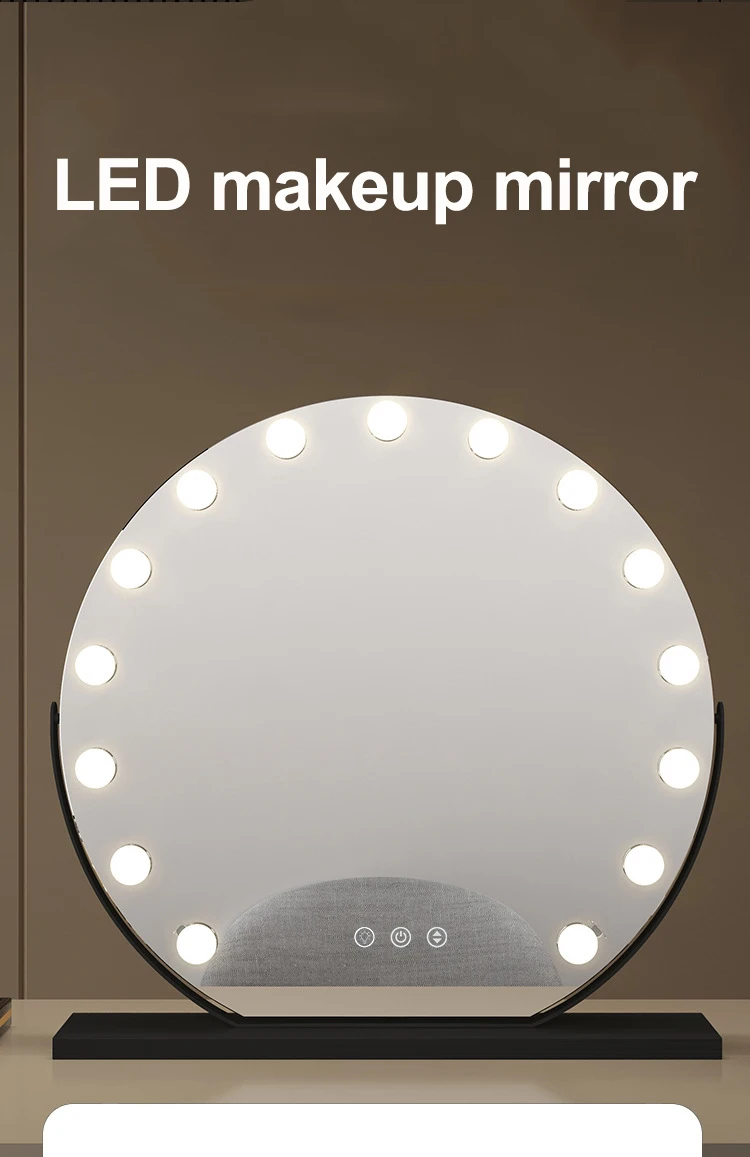 Led Makeup Mirror With Bulb Intelligent Fill Light Circular Desktop ...