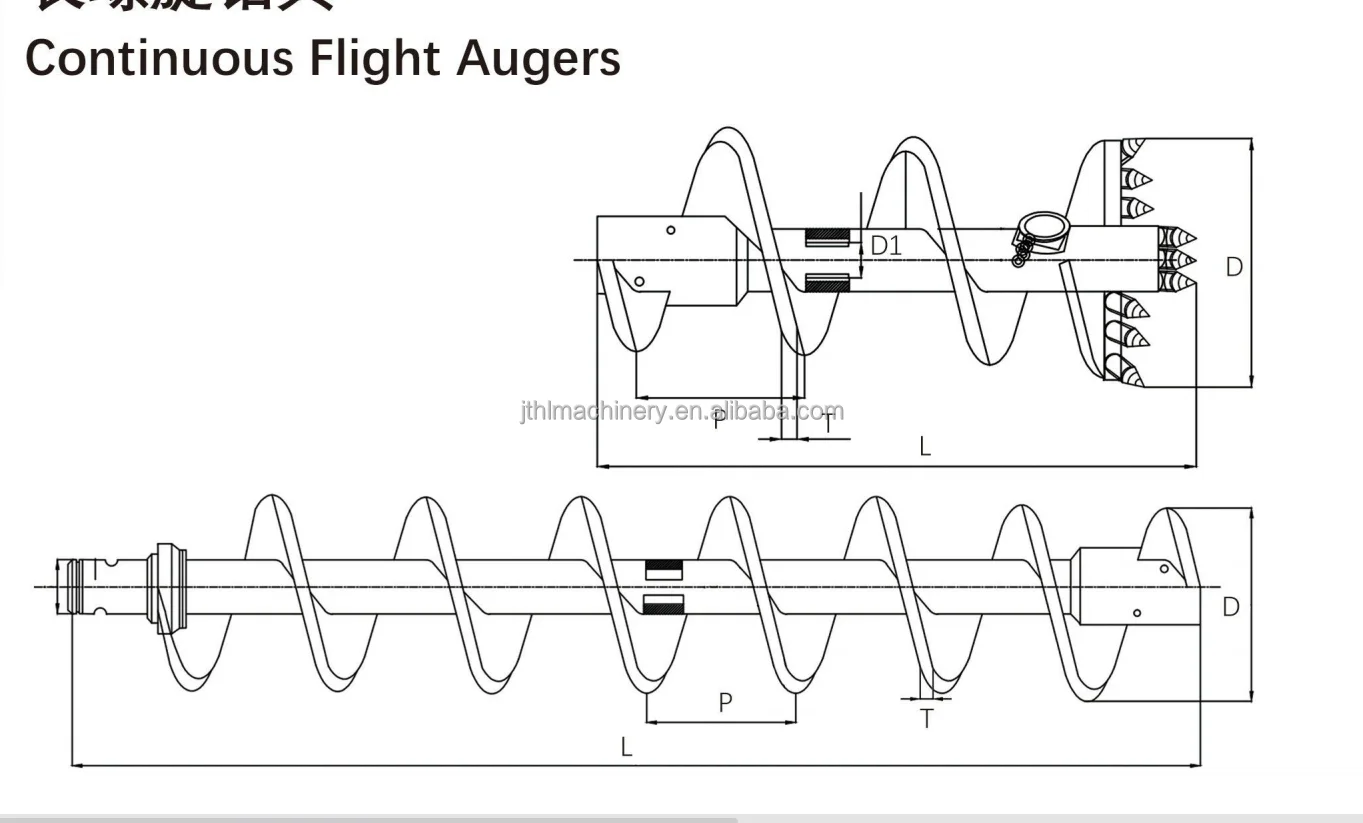 OEM CFA Continuous Flight Auger with Rock Head for Drilling Rigs