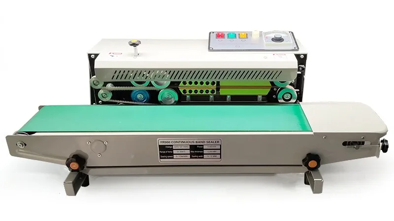 Fr-900 Band Sealer Continuous Band Sealer Sealing Machine Horizontal Sealing Machine With Date ...