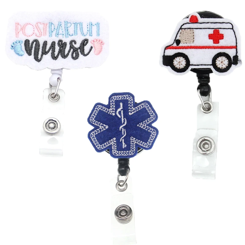 Medical Styles Felt Ambulance Emergency Postpartum Nurse Badge Reel