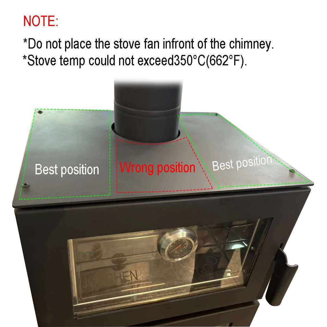 Home Safe Efficient Wood Stove Fan Eco-Friendly Aluminum Alloy 6-Blade ...