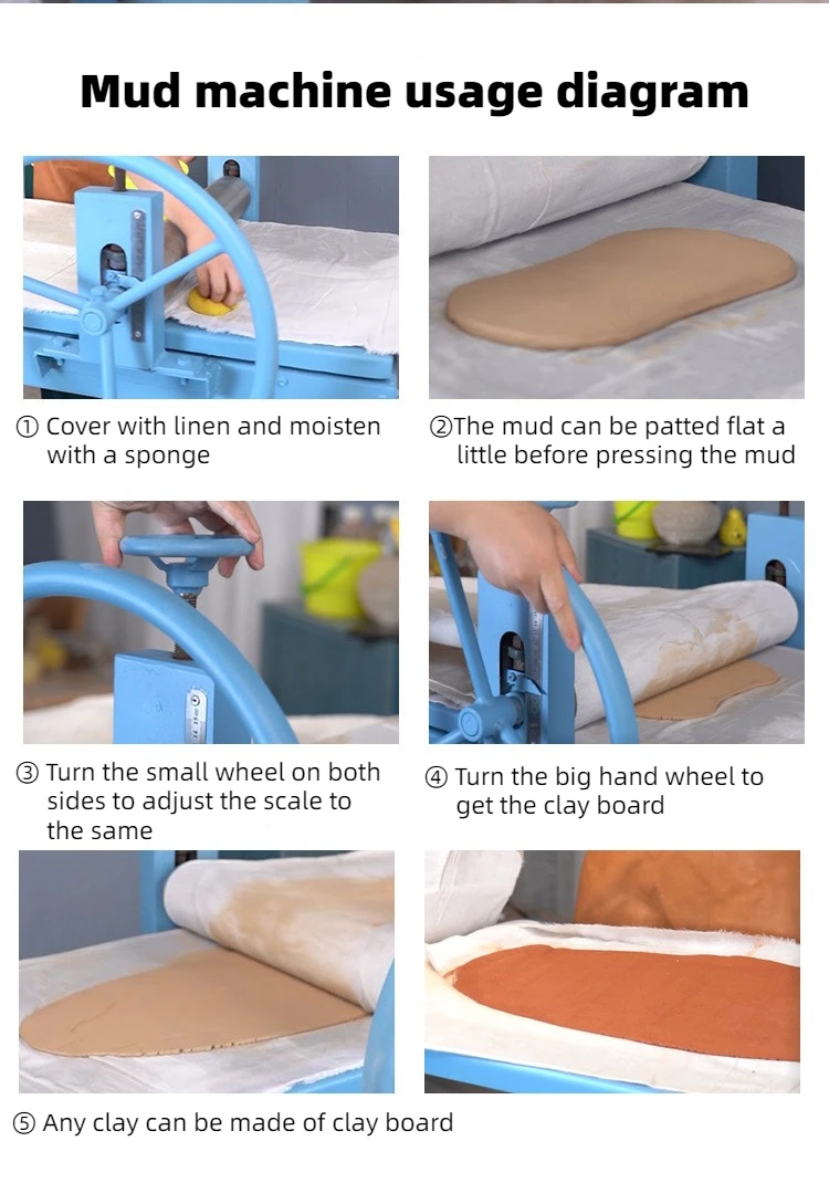 Easy Operation Pottery Equipment Compactor Clay Machine Slab Roller ...