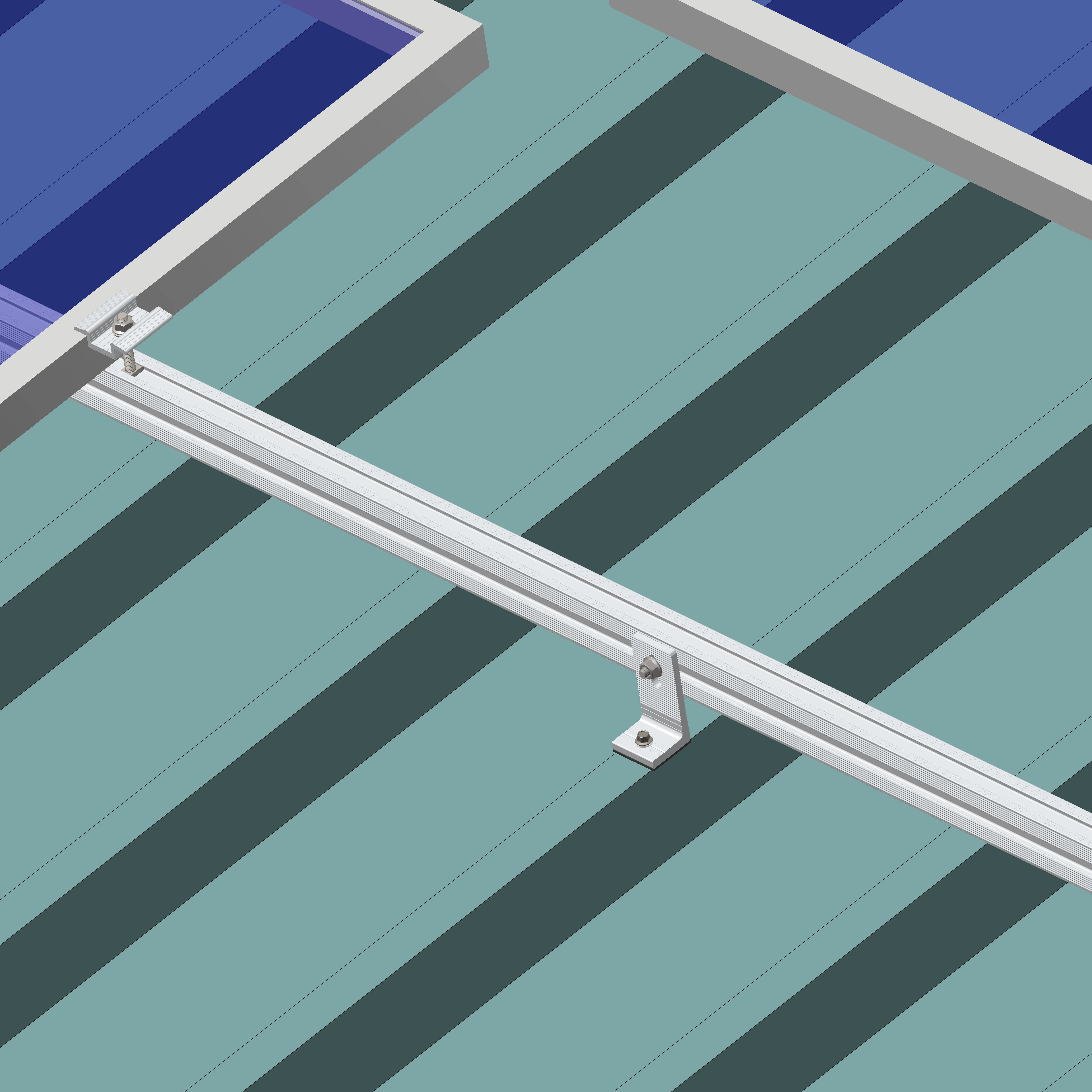 Panel solar de aluminio para techo, estructura de montaje de riel pv ...