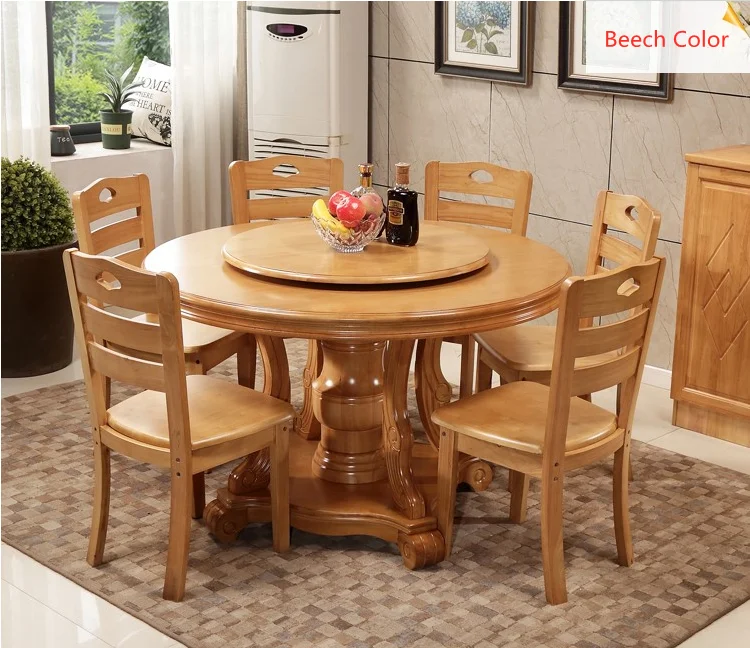 8 Seat Wooden Rotating Dining Round Table And Chair Set - Buy Upscale ...