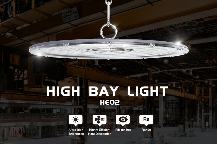 KCD Commercial Ceiling Light Gymnasium Warehouse Heavy Duty 100w 150w 200w 250w UFO High Bay ...