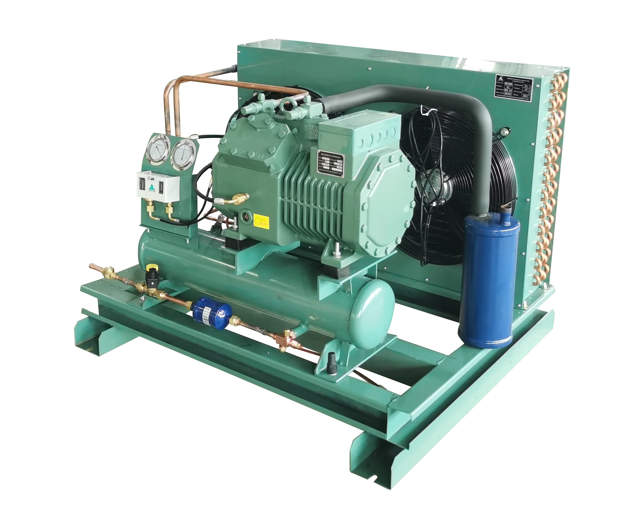 Semi Hermetic Reciprocating Compressor Refrigeration Condensing Unit ...