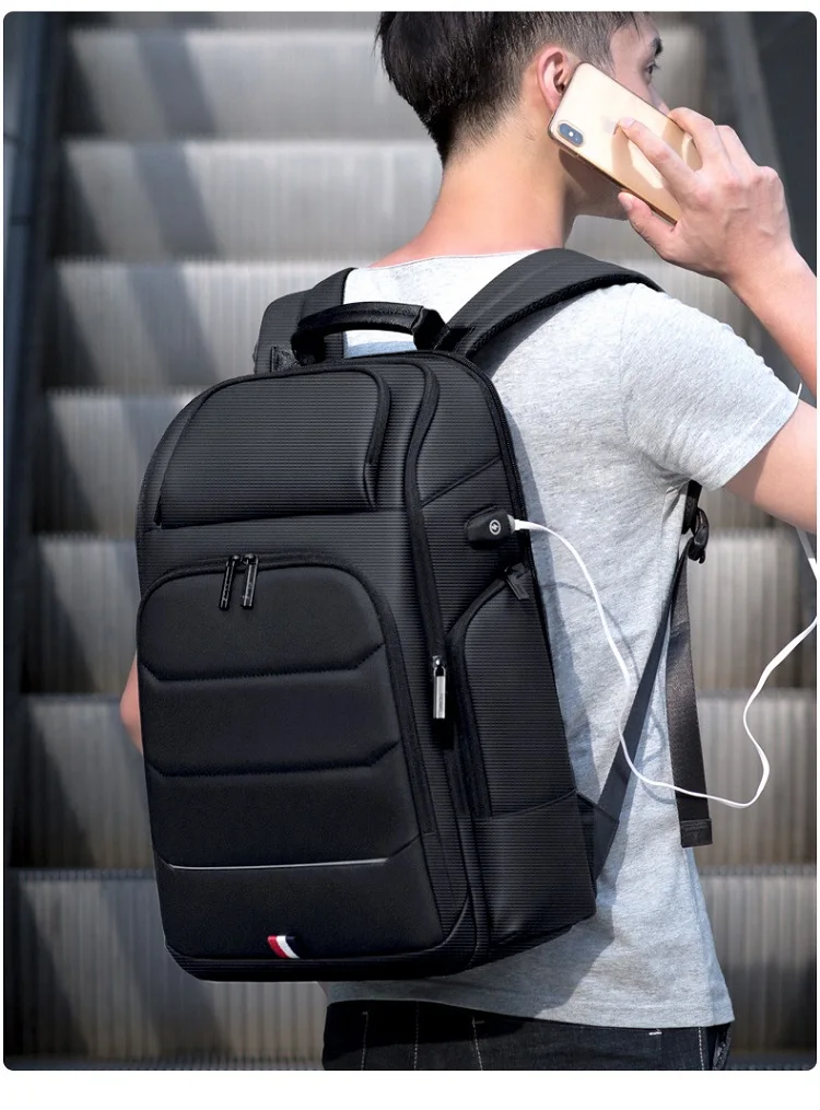 Fashion Men's Business Extended Backpack Travel USB Charging Anti Theft ...