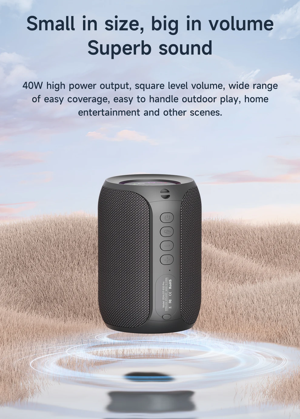 Wireless Speaker Zealot S32pro Outdoor Subwoofer Speaker Portable ...