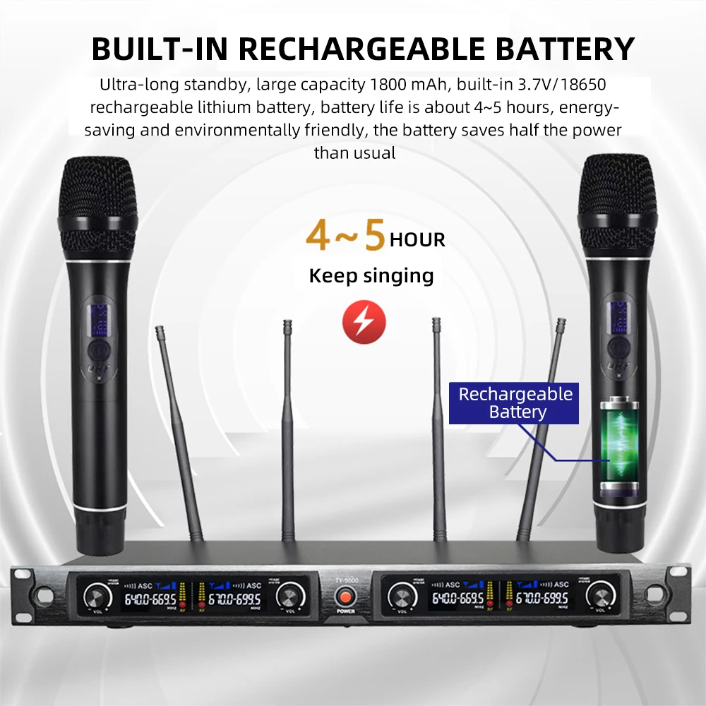 UHF Wireless Microphone Handheld Microphone Charging Microphone TYPE-C ...