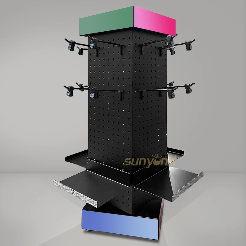 Steel Rotating Display Stand Hanging Hooks Mobile Accessory Boutique ...