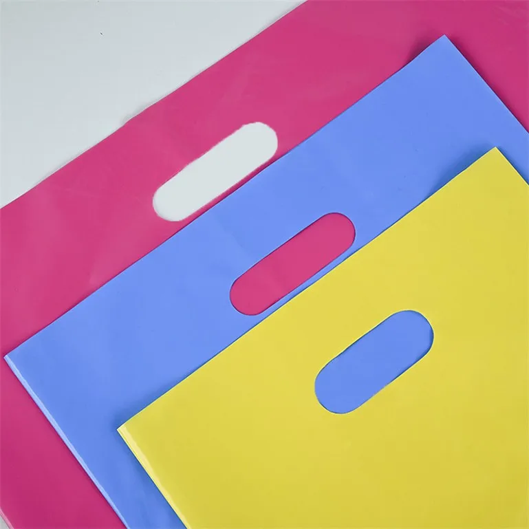 Plastic Shopping Bag Custom Logo Four Finger Bag 50mic Pe/po Handbag ...