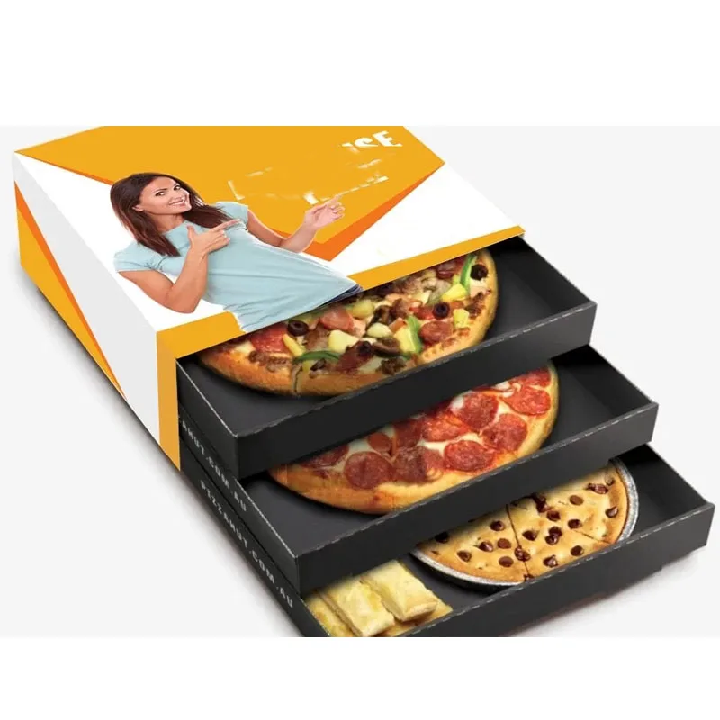 Custom Corrugated Takeout Pizza Box Fries Hamburger Baking Kraft Paper Pizza Boxes - Buy 9 Inch ...